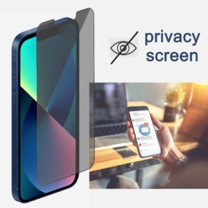 Ailun Privacy Screen Protector for iPhone 14 / iPhone 13 / iPhone 13 Pro [6.1 Inch] 2 Pack Anti Spy Private Tempered Glass Anti-Scratch Case Friendly [Not for iPhone 13 Pro Max] [2 Pack]