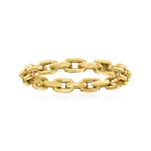 rs pure by ross-simons 14kt yellow gold paper clip link ring. size 8