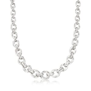 ross-simons sterling silver graduated oval-link necklace. 20 inches