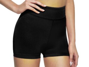 swdarz black dance shorts for girls size10 gymnastics shorts for tumbling volleyball cheer ballet spandex biker 10-11y