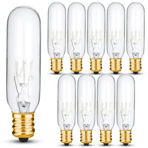 ohlectric clear t6 tubular incandescent light bulb - 25 watt dimmable bulb with e12 candelabra base - warm white color, pack of 12