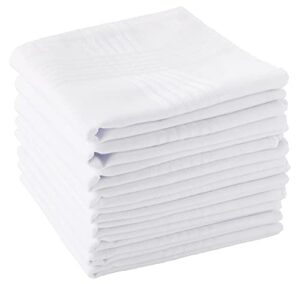 scotamalone men's handkerchiefs 100% soft cotton white hankie hankerchieves