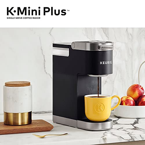 Keurig K-Mini Plus Single Serve Coffee Maker with Café Bustelo Espresso Style Dark Roast Coffee, 72 K-Cup Pods