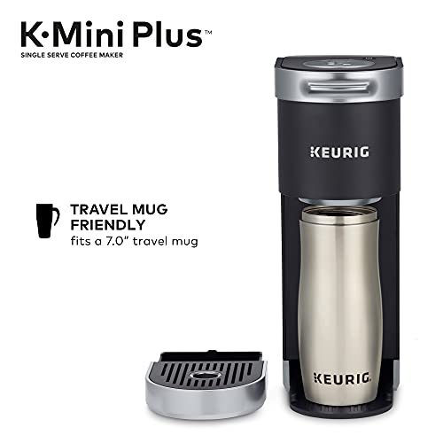 Keurig K-Mini Plus Single Serve Coffee Maker with Café Bustelo Espresso Style Dark Roast Coffee, 72 K-Cup Pods