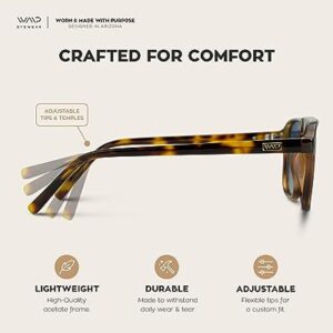 WearMe Pro Polarized Aviator One-Bridge Modern Square Mens Sunglasses (Tortoise Brown/Blue Gradient Lens)