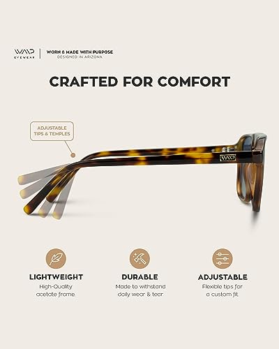 WearMe Pro Polarized Aviator One-Bridge Modern Square Mens Sunglasses (Tortoise Brown/Blue Gradient Lens)