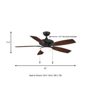 Hampton Bay Gazebo III 52 in. Indoor/Outdoor Natural Iron Ceiling Fan with Light Kit YG836A-NI