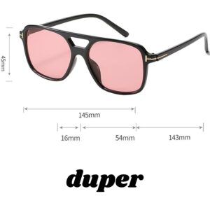 DUPER Oversized Sunglasses Womens, Big Trendy Sunglasses for Women fashion Shades with 70s Vibes Women Rose Sunglasses