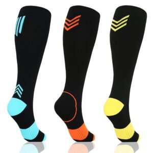 tapesb 3 pairs plus size compression socks wide calf women men knee high 20-30 mmhg circulation for swelling 2xl 3xl 4xl 5xl