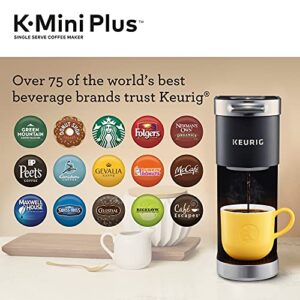 Keurig K-Mini Plus Single Serve Coffee Maker with Café Bustelo Espresso Style Dark Roast Coffee, 72 K-Cup Pods