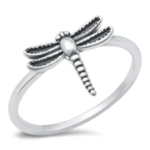 closeout warehouse sterling silver dragonfly ring size 10