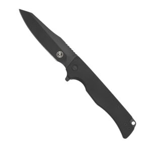 statgear ausus slim - d2 folding everyday carry edc pocket knife (black)