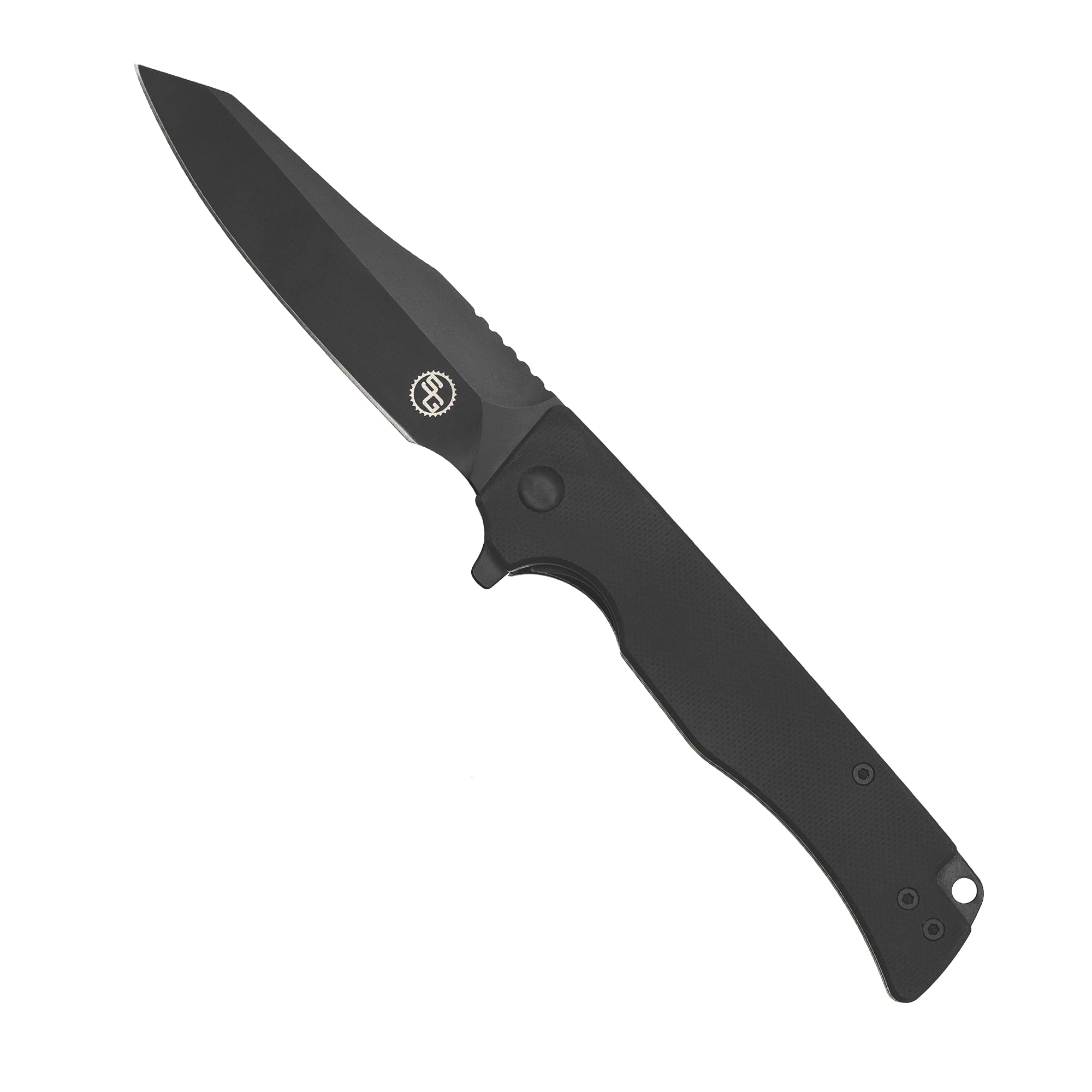 StatGear Ausus Slim - D2 Folding Everyday Carry edc Pocket Knife (Black)