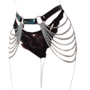 joygulls punk sexy gothic jewelry accessories waist chain goth belt leather layered belly body chains