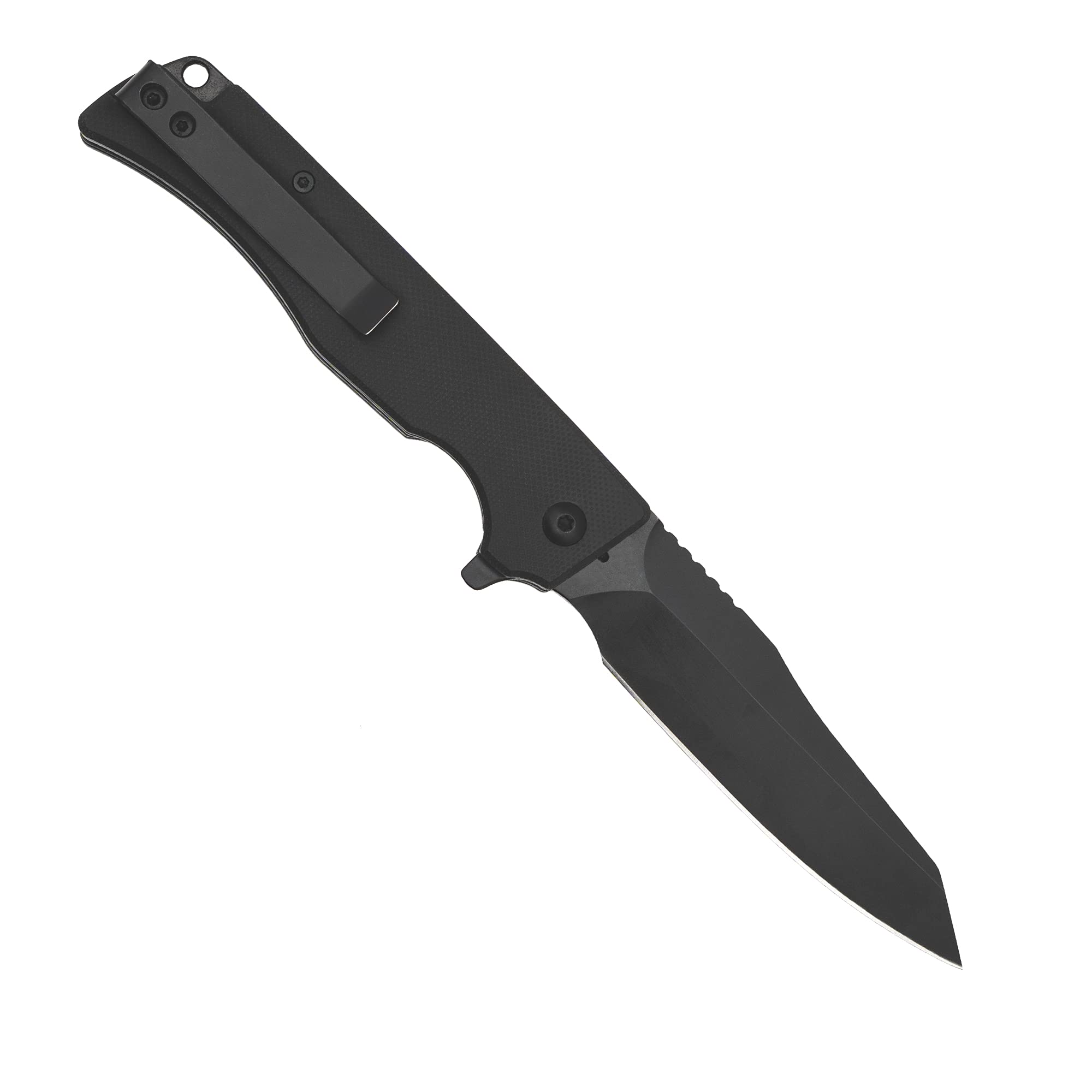 StatGear Ausus Slim - D2 Folding Everyday Carry edc Pocket Knife (Black)