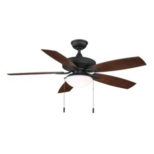 hampton bay gazebo iii 52 in. indoor/outdoor natural iron ceiling fan with light kit yg836a-ni