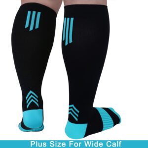 Tapesb 3 Pairs Plus size compression socks wide calf women men knee high 20-30 mmhg circulation for swelling 2xl 3xl 4xl 5xl