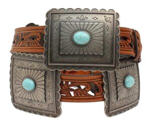 ariat women's turquoise concho western belt tan small