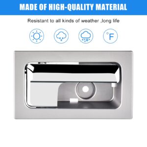 BJYXSHOP Interior Door Handle Front Or Rear Right Passenger Side Replacement for 2009 2010 2011 2012 2013 2014 Ford F150,9L3Z1522600CB,90825,Chrome Lever+Silver Gray Housing