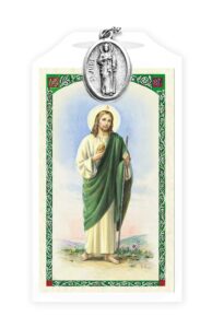 prayer to saint jude english holy prayer card with medal pendant charm in plastic pouch gift set