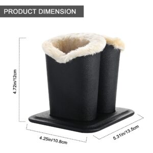 Siveit Eyeglass Holders, PU Leather Eyeglass Holder Stands with Soft Plush Lining - 2 Packs (Black, 1 Pack, 2 Slots)