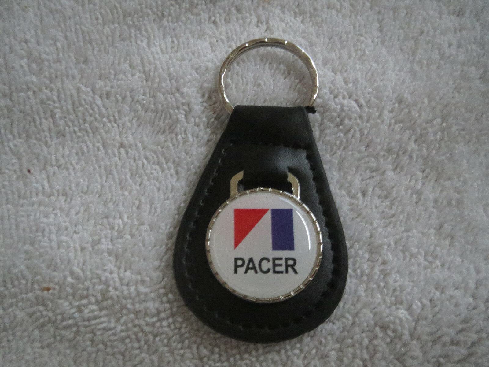 1975 1976 1977 1978 1979 AMC PACER EMBLEM LEATHER KEYCHAIN - BLACK