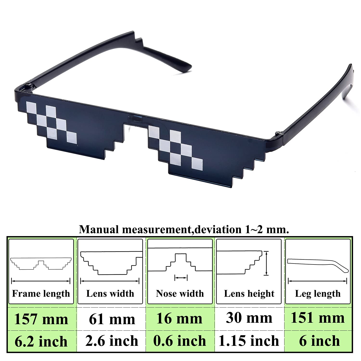 LA GAMBETA FASHION 12 Pack Black Thug Life Sunglasses Mosaic Glasses farmeless sunglass Party Favors Eyewear (Black)