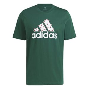 adidas holiday lights tee collegiate green/white xl