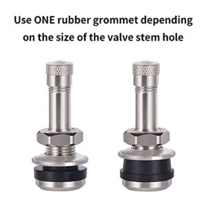 Vaincre 4 PCS TR416 Metal Valve Stems, Tire Valve Stems, High Pressure Valve Stems Outer Mount Fits 0.453" and 0.625" Rim Hole, 1 1/2" Long (Silver)