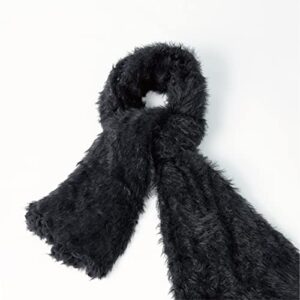 KM CHOICE ONE Scarf: Infinity Scarf, Faux Fur Shawl, Giving Shawl, Scarfs for Women Winter Warm, Shawl Wraps for Women, Gifts for Men, Christmas Gift, Soft & Fluffy Scarf in Gift Box (Black)