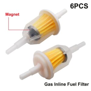 Taiss 6PCS Universal Fuel Filter With Magnet,Used To Clean For 1/4" 5/16" Fuel Line, Replaces For AM116304 GY20709 25 050 22-S 21541500 Fuel Filter F-D-002.