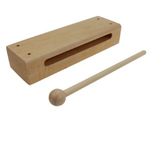 risbay 1set wooden block with mallet percussion instrument music rhythm blocks