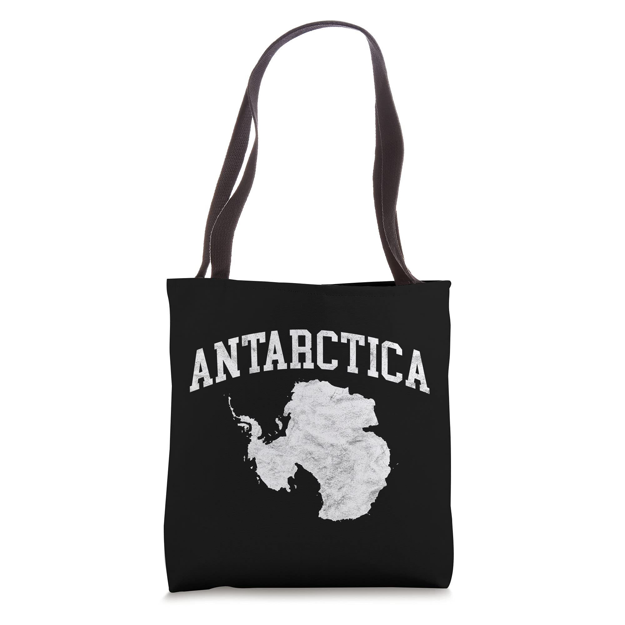 Antarctica Map Minimalist Distressed Vintage 80s South Pole Tote Bag