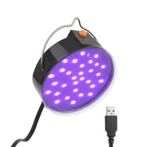 greenic usb led black light lamp, 10w portable uv blacklight, glow in the dark for party supplies, bedroom room decor, posters, body paint, halloween decorations, urine, scorpion detection