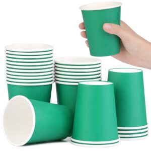 giwrmu 25 pack disposable paper cups, 8 oz paper hot cups, green coffee cups disposable to go, hot cold beverage paper cups, ideal for parties, wedding, home kitchens and office (green)