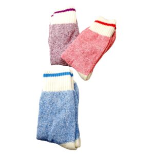 Dependable Industries inc. Essentials 3 pair Ladies Boot Socks All Weather Comfort Blend Sock Thermal Interior Moisture Wicking (ASSORTMENT B)