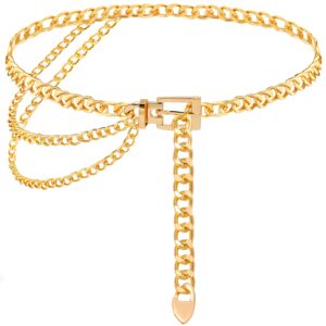 yeeheen chain belt for women gold multilayer waist chain dress body chains for girls plus size 130cm gold