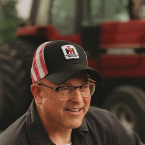 J&D Productions, Inc. International Harvester IH Logo Hat, Black with Flag Mesh Back