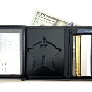 Perfect Fit Shield Wallets Chicago Patrol Hidden Badge Wallet Leather Black (Cutout PF480)