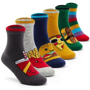 moon tree boys wool socks kids warm socks winter thermal crew socks 6 pack 5-7 years