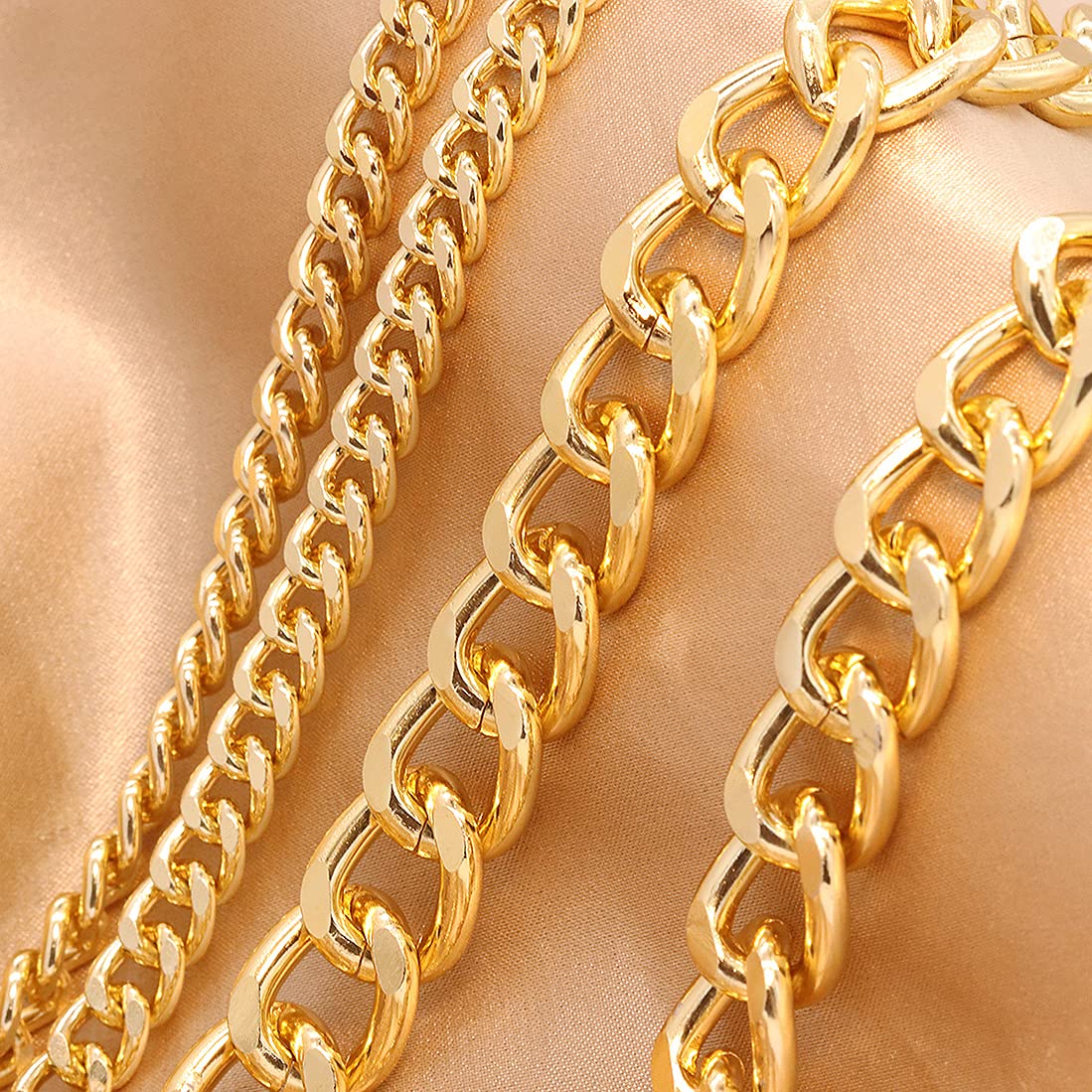 YeeHeen Chain Belt for Women Gold Multilayer Waist Chain Dress Body Chains for Girls Plus Size 130CM Gold