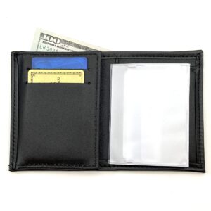 Perfect Fit Shield Wallets Chicago Patrol Hidden Badge Wallet Leather Black (Cutout PF480)