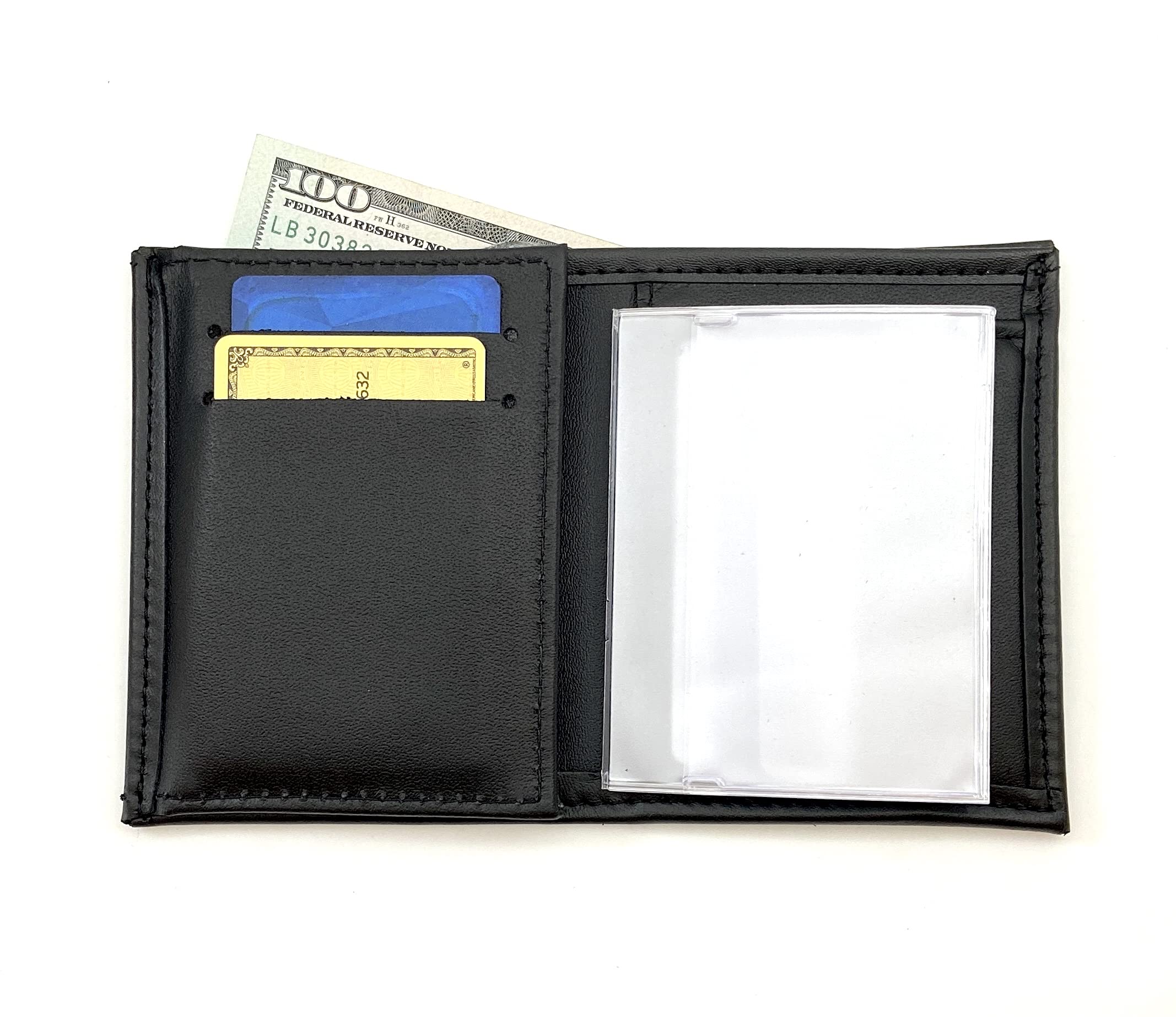 Perfect Fit Shield Wallets Chicago Patrol Hidden Badge Wallet Leather Black (Cutout PF480)