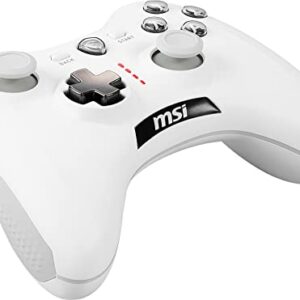 MSI Force GC30V2 White Wireless Gaming Controller, Dual Vibration Motors, Dual Connection Modes, Interchangable D-Pads, Compatible with PC & Android