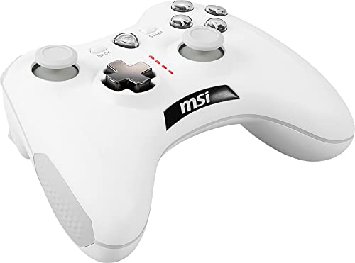 MSI Force GC30V2 White Wireless Gaming Controller, Dual Vibration Motors, Dual Connection Modes, Interchangable D-Pads, Compatible with PC & Android