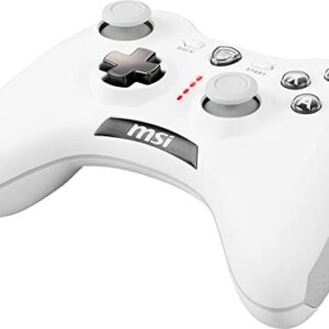 MSI Force GC30V2 White Wireless Gaming Controller, Dual Vibration Motors, Dual Connection Modes, Interchangable D-Pads, Compatible with PC & Android