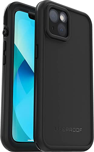 LifeProof iPhone 13 (ONLY) FRĒ Series Case - BLACK, waterproof IP68, built-in screen protector, port cover protection, snaps to MagSafe