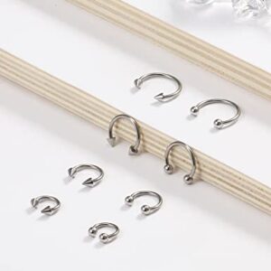 Ovxznts 16G Surgical Steel Nose Septum Horseshoe Hoop Earring Eyebrow Tragus Helix Lip Rings Piercing Jewelry Ball Spike Silver-tone