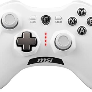 MSI Force GC30V2 White Wireless Gaming Controller, Dual Vibration Motors, Dual Connection Modes, Interchangable D-Pads, Compatible with PC & Android