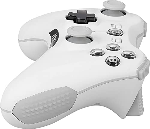 MSI Force GC30V2 White Wireless Gaming Controller, Dual Vibration Motors, Dual Connection Modes, Interchangable D-Pads, Compatible with PC & Android